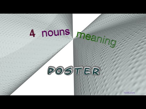 poster - 5 nouns which are synonym to poster (sentence examples)