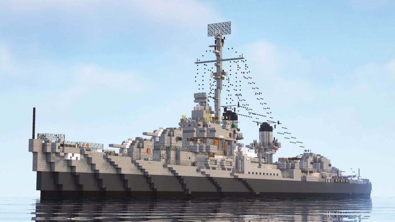 Minecraft Fletcher Destroyer Navy Ship Tutorial (2/2)
