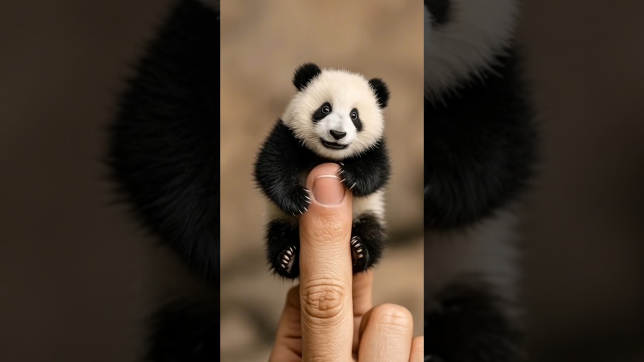 Unbearably Cute: AI Generated Tiny Panda #animals #animalcreatives #aicreater #aigenerated #shorts