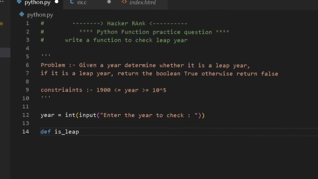 Write a program to check a year is leap or Not #hackerrank #codechef #python #coding #programming