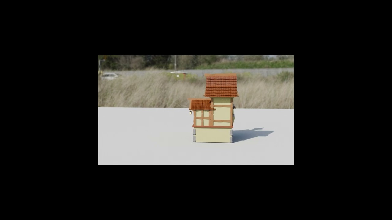 Medieval Fantasy House Set Low Poly 3D Model (BLENDER)