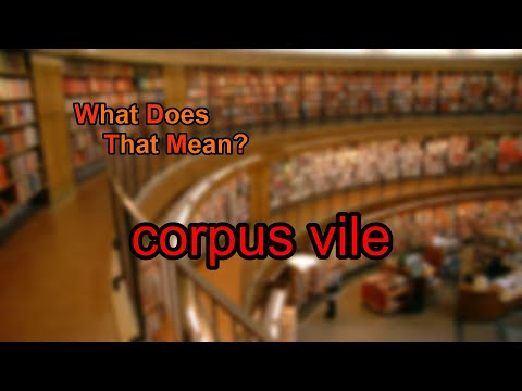 What does corpus vile mean?