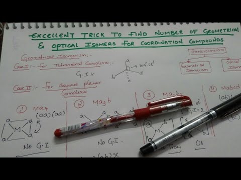 Trick to find number of Geometrical and Optical Isomers | Stereoisomerism | Coordination Compounds