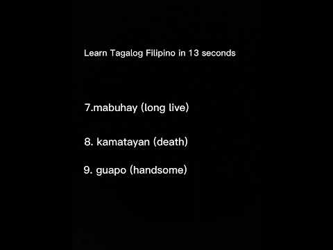 learn Tagalog in 13 secs