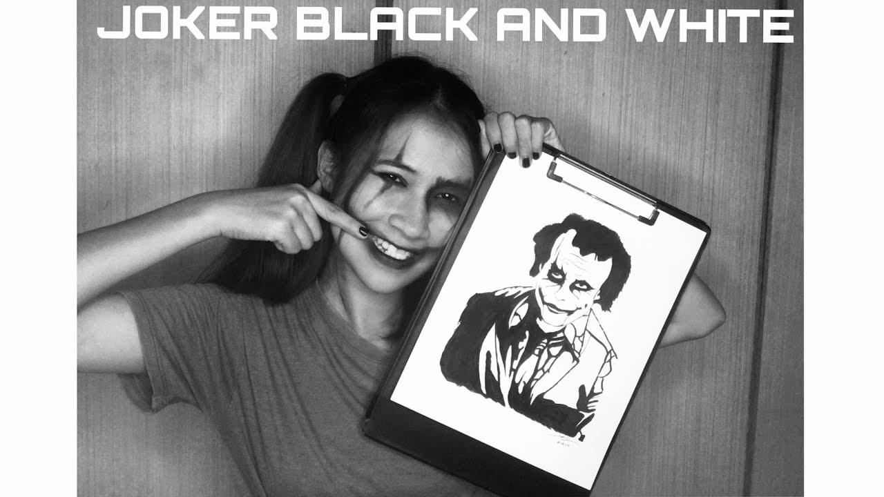 JOKER BLACK AND WHITE DRAWING II POP ART