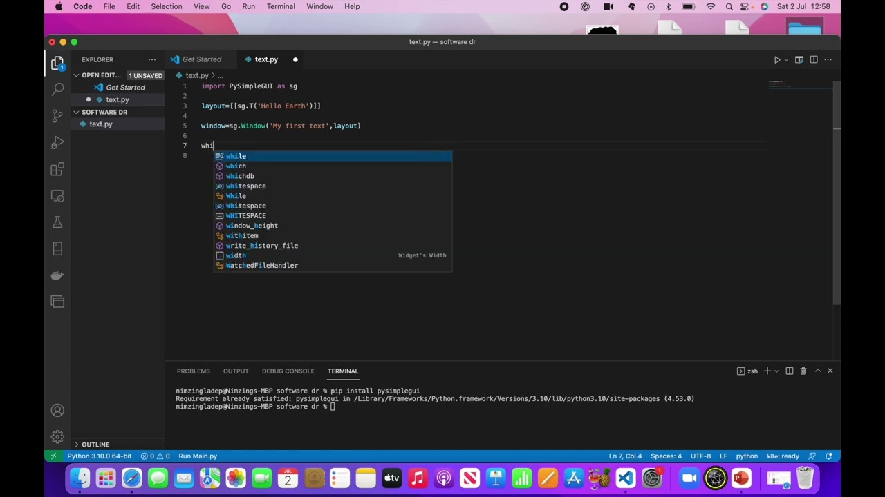 How to create GUIs with PySimpleGUI - create a text and display