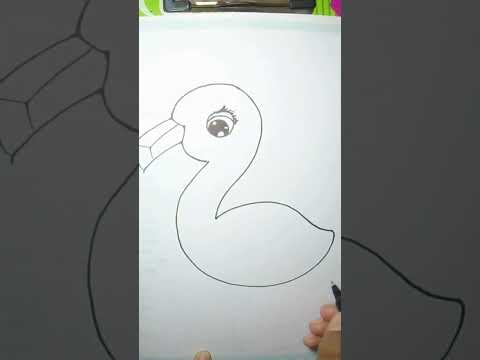 How to make drawing of flamingo