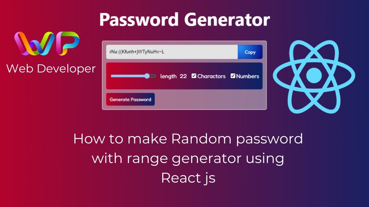 How to make Random password generator using React | Projects of React