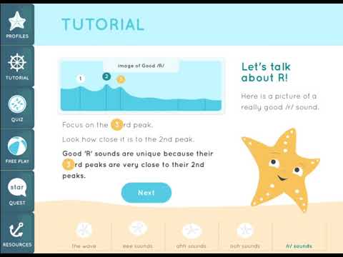 Tutorial for staRt app (Speech Therapist's App for /r/ Treatment)