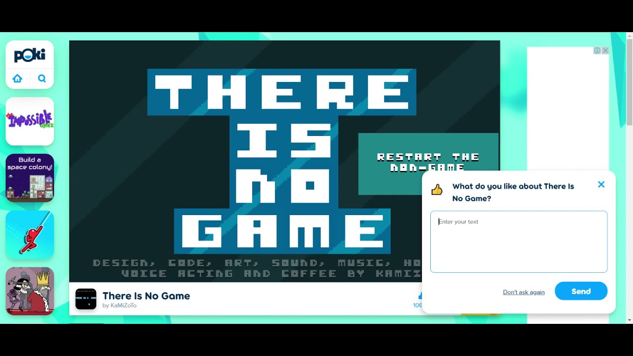 THERE IS NO GAME Walkthrough - poki.com