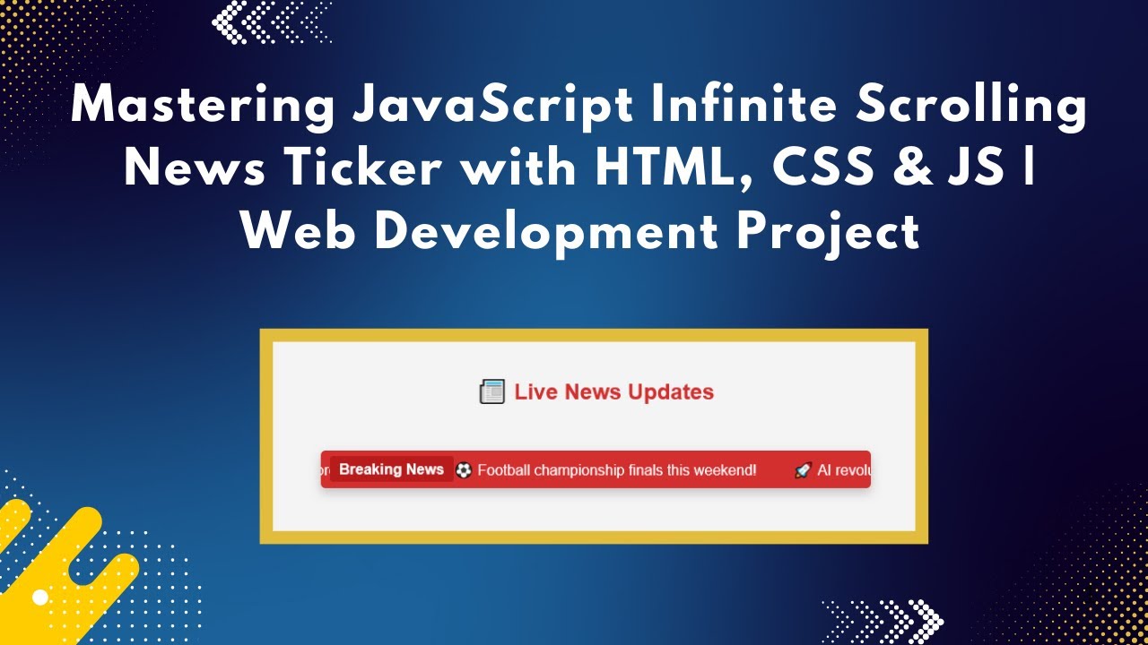 Infinite Scrolling News Ticker with HTML, CSS, and JavaScript | Step-by-Step Guide 📰✨