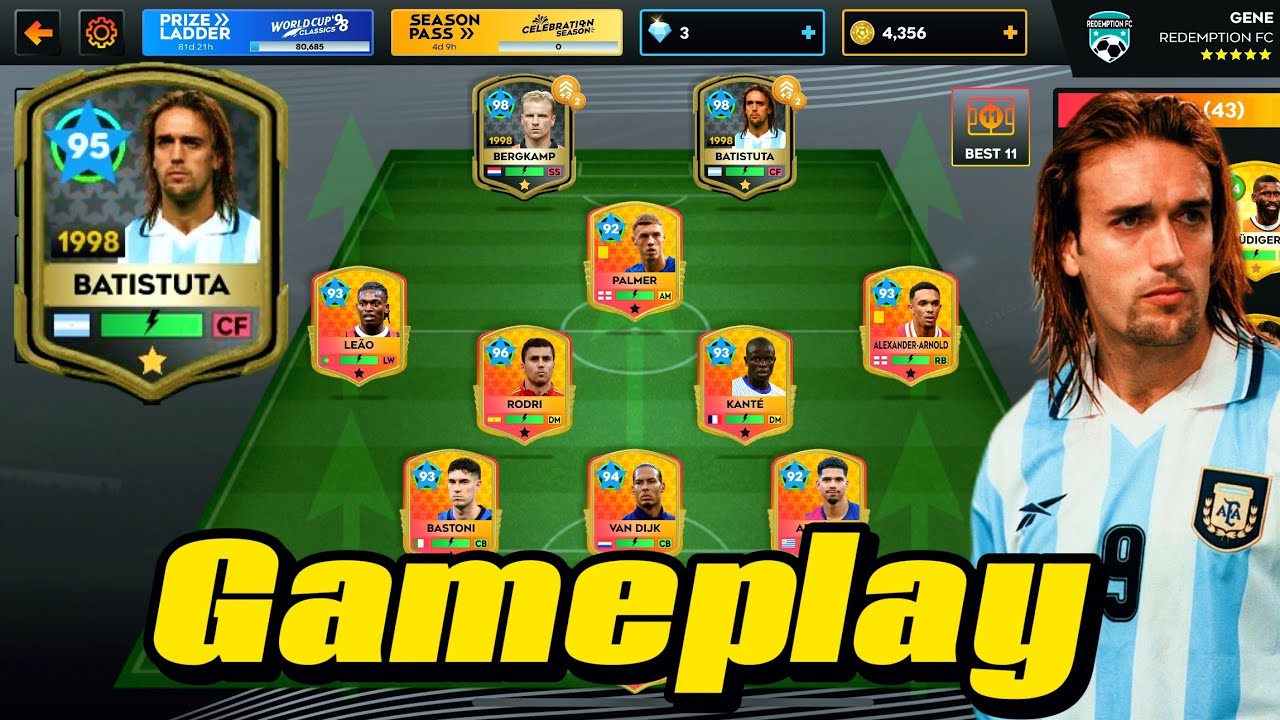 DLS25 online gameplay ft Batistuta ✅👺/best striker in DLS???🤔🤔
