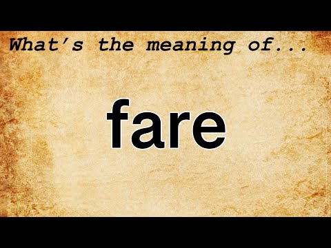 Fare Meaning | Definition of Fare