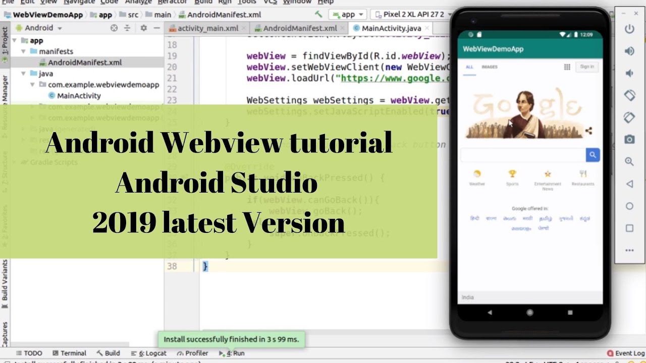 Android Webview App tutorial - Android Studio 2019 latest version