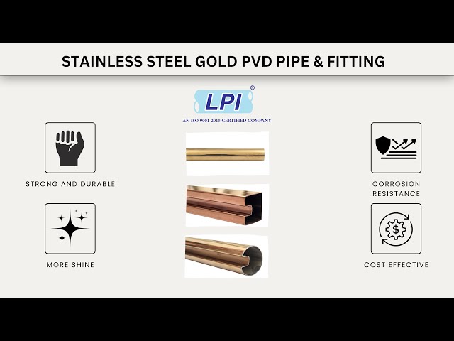 Stainless Steel Gold Pipe - PVD Coating Stainless Steel Pipe ...