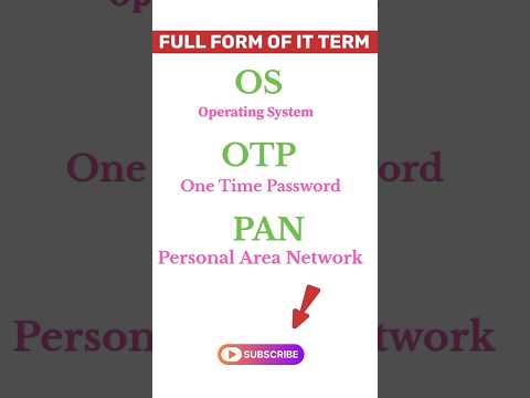 OS, OTP & PAN full form IT TERM names computer 🖥️💻 ONLINE