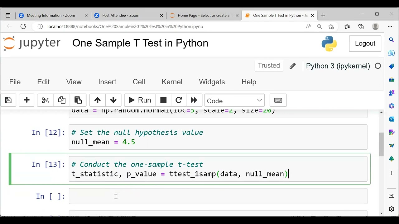 Beginner's Tutorial to create a One Sample t Test in Python