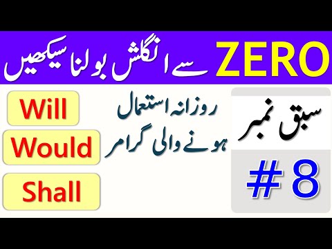 Zero to Advanced Level Course in Urdu | Use of Will, Would, and Shall in English | Class 8