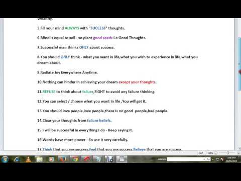 HOW TO BE SUCCESS IN LIFE - TIPS