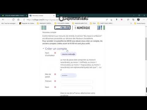 Création d'un compte sur le site CNED