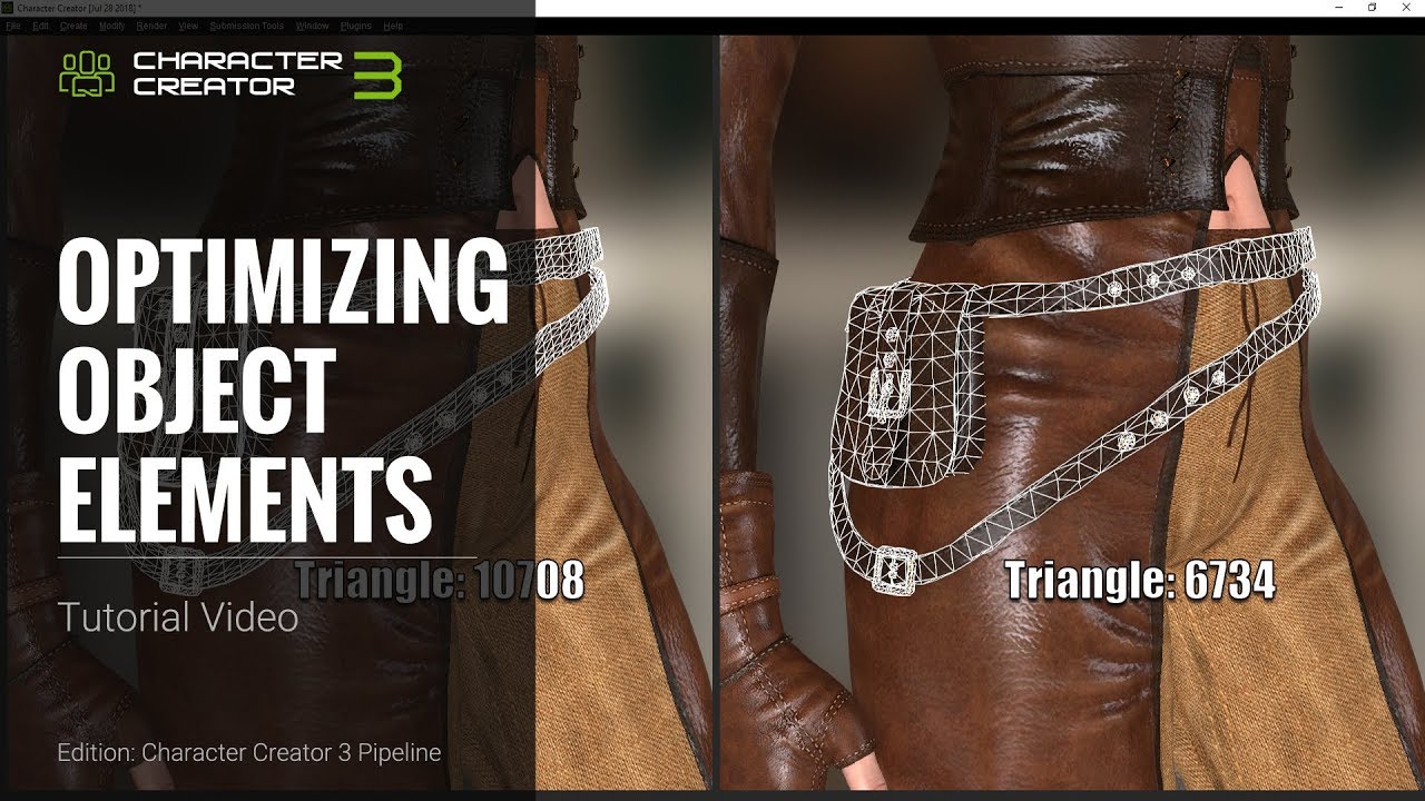 Character Creator 3 Tutorial - Optimizing Object Elements