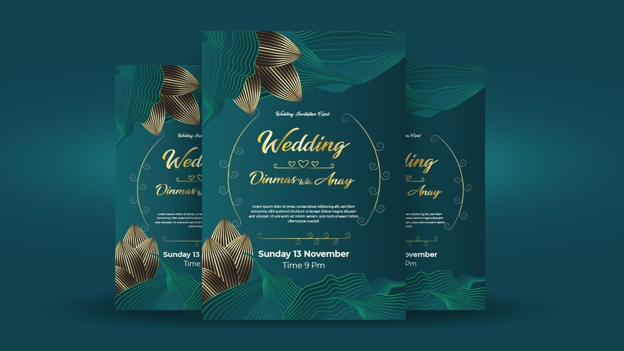 Professional wedding invitation Card Templates Design | Adobe Illustrator Tutorial