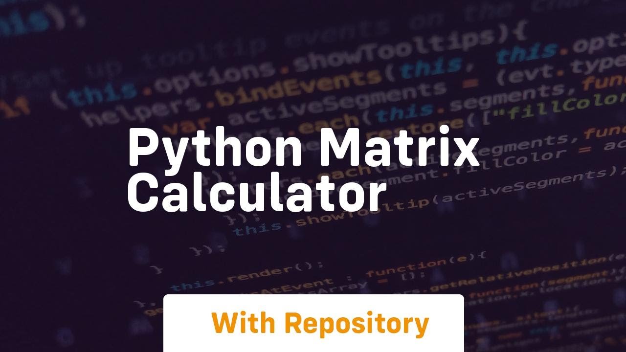 python matrix calculator