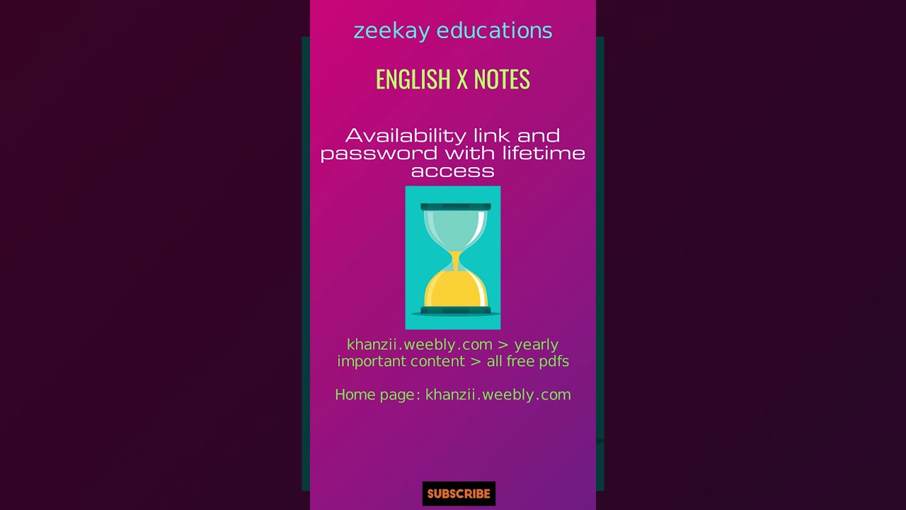 ENGLISH X NOTES (PDF Download)