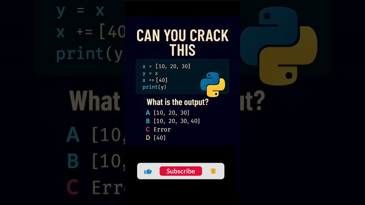 Comment your Answer |pythonquizPython programming#quiz #coder #python