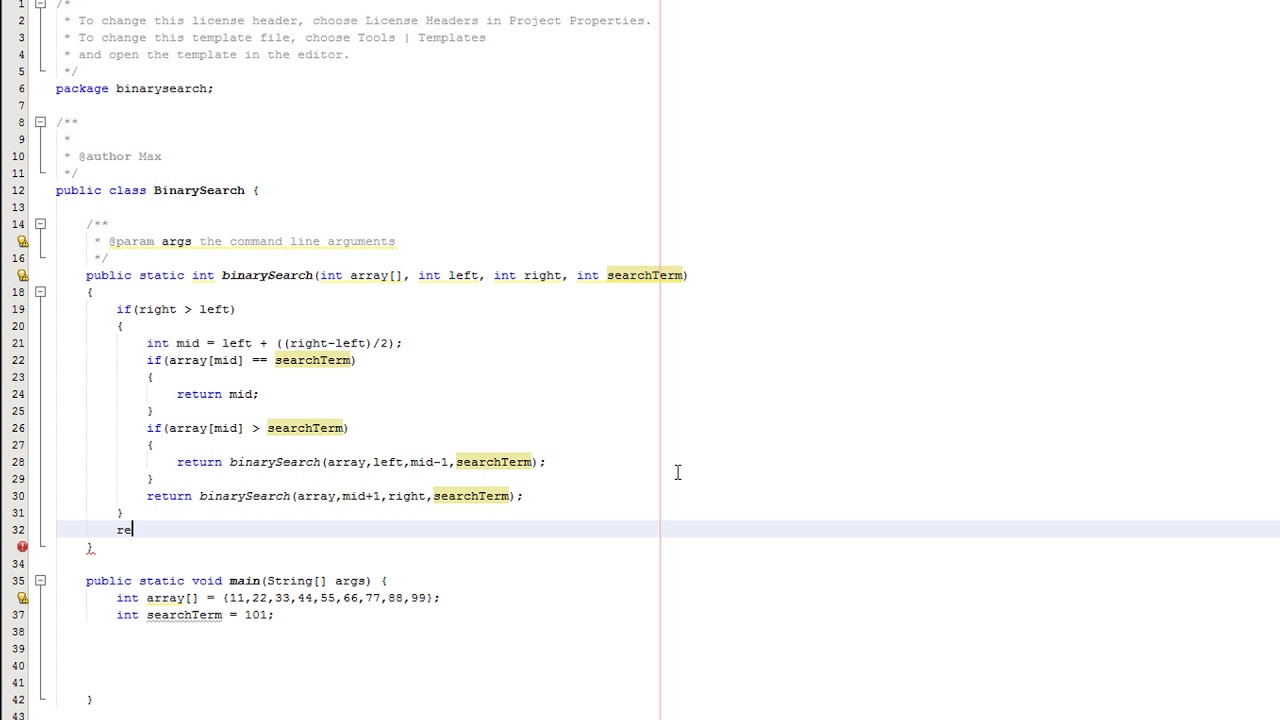 How to Do a Binary Search in Java