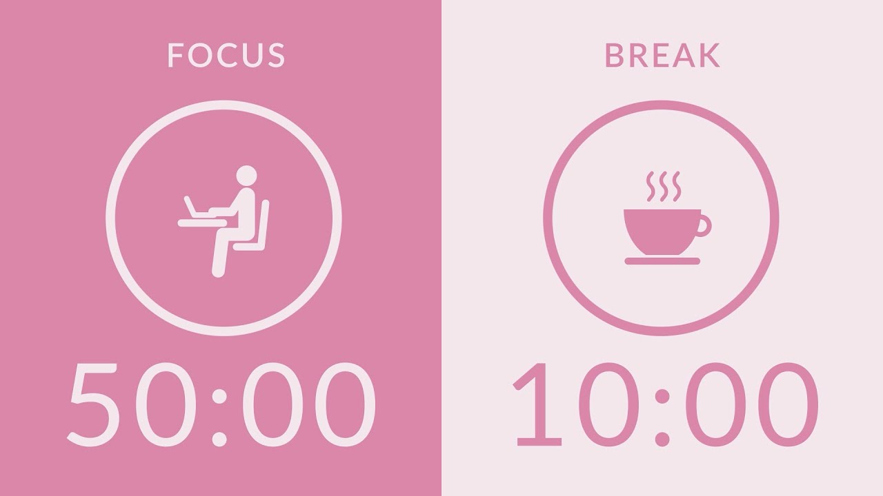 50/10 Pomodoro Timer with Pink Noise 🎧 4-Hour Study with Me for Deep Focus & ADHD ✨