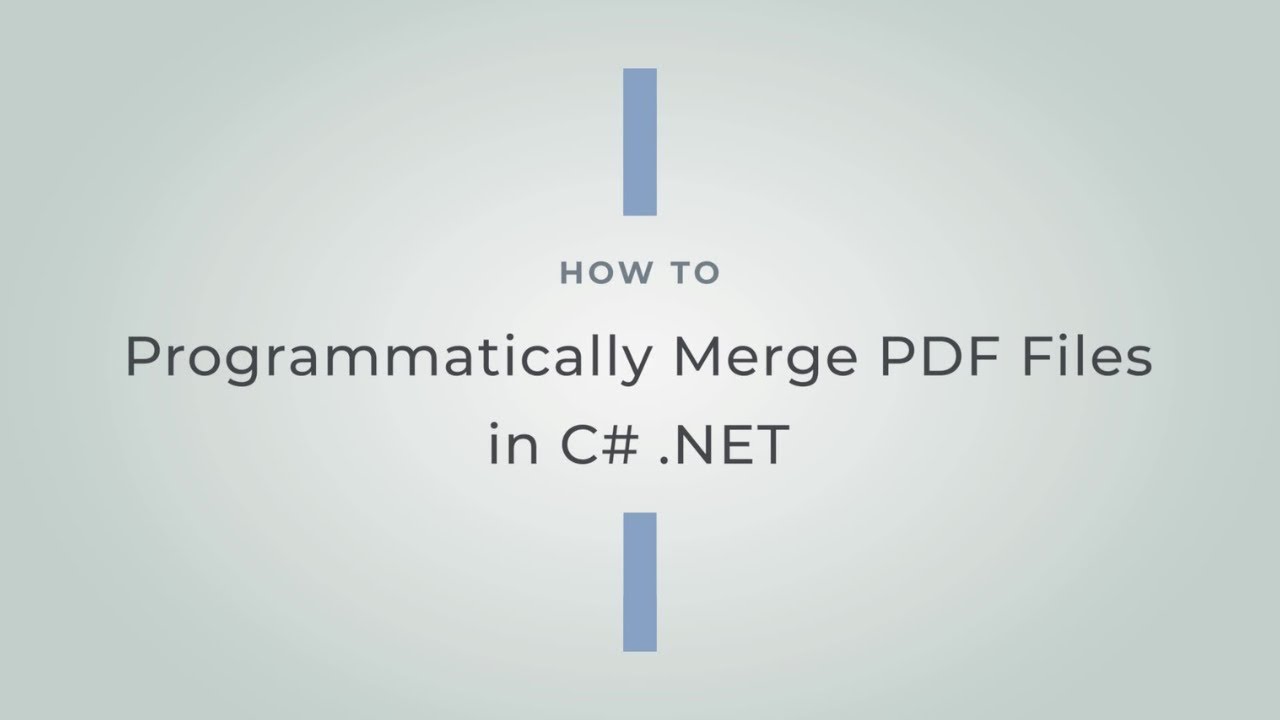 How to Programmatically Merge PDF Files in C# .NET