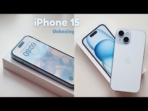 BLUE iPhone 15 128GB unboxing in 2025 π