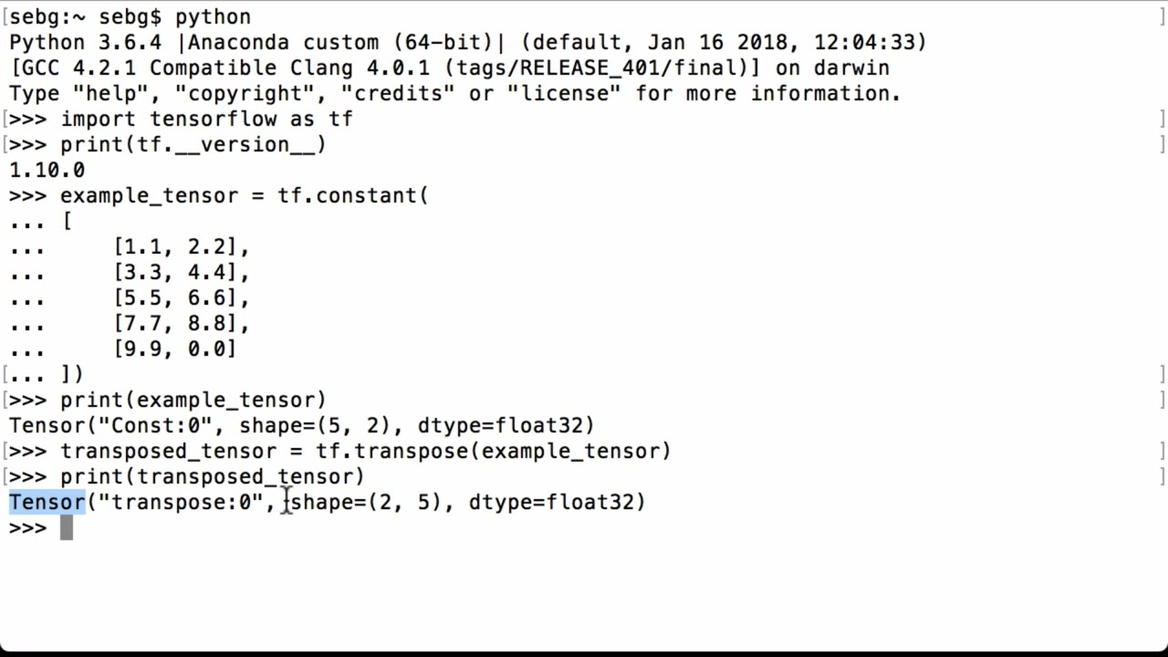 tf transpose: Transpose A Matrix in TensorFlow - TensorFlow Tutorial
