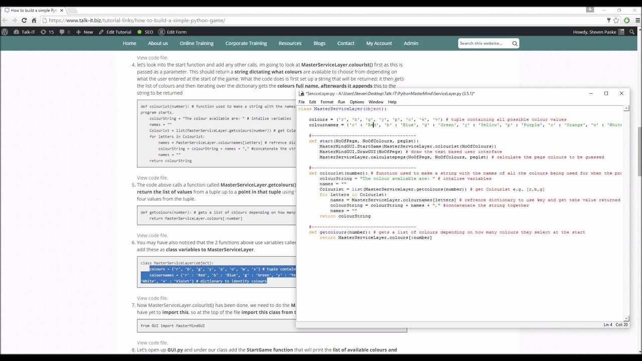 Creating a Simple Python Game - Game Initialization - Part 4
