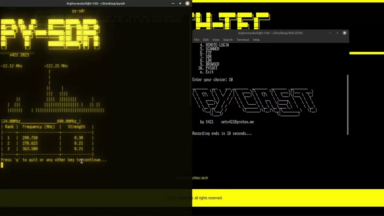 PY-SDR - RTL-SDR scanner in ASCII ( what more could you as for ) get it on GITHUB