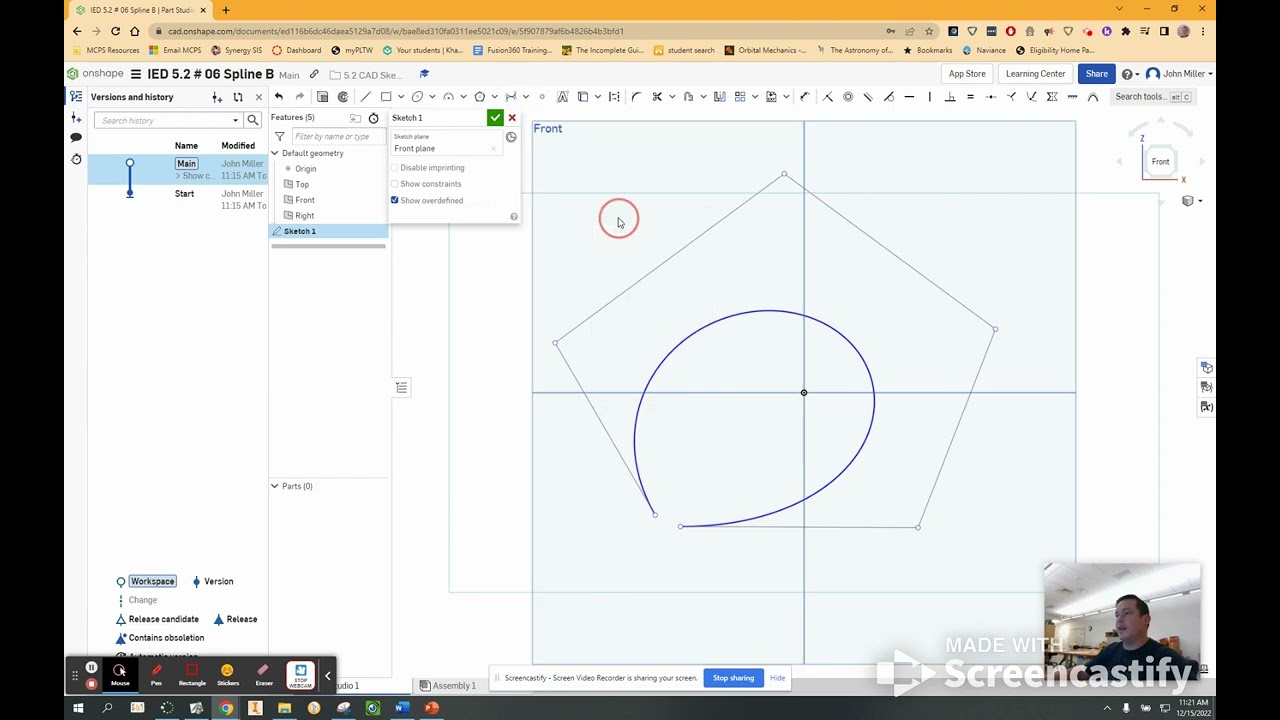 IED PLTW 5.2 Onshape 2D sketches # 06 Spline B