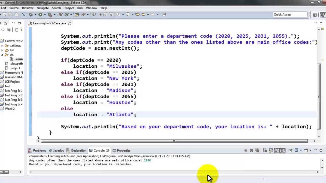 Java Tutorial - Working with Switch statement - Part 1