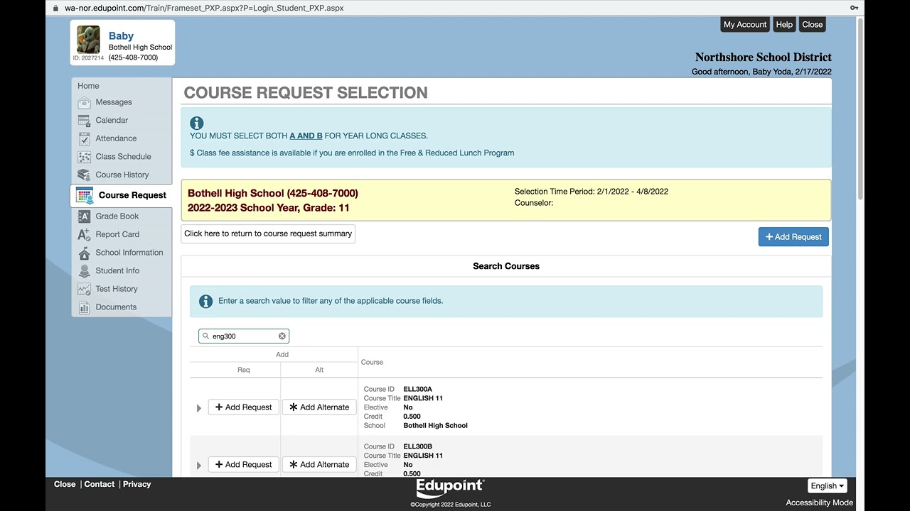 BHS Online Course Registration Instructions