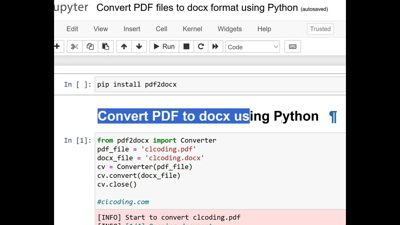 Day 162 : Convert PDF to docx using Python