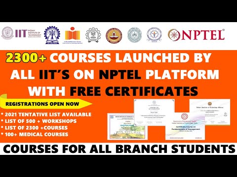 2300 + NPTEL Free Courses with Certificate | Swayam Courses by IIT's | IIT Online Courses List 2021
