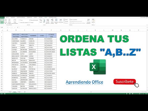 Ordenar datos por orden alfabético en EXCEL