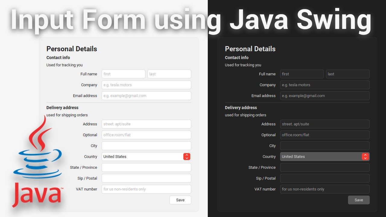 Java Swing Input Form Design Tutorial with MigLayout and FlatLaf