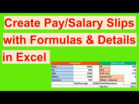 Salary sheet in excel | automatic salary slip generator