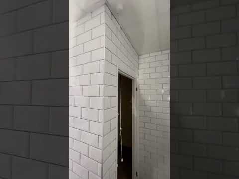 Full height brick effect bathroom. #tiling #tile #renovation #kitchen #design #pattern #brickpattern