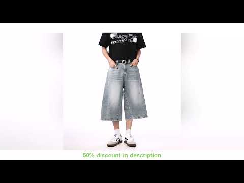 Latest Products You Must Know! Summer Men's Short Jeans Y2K Baggy Fashion Streetwear Calf-Length