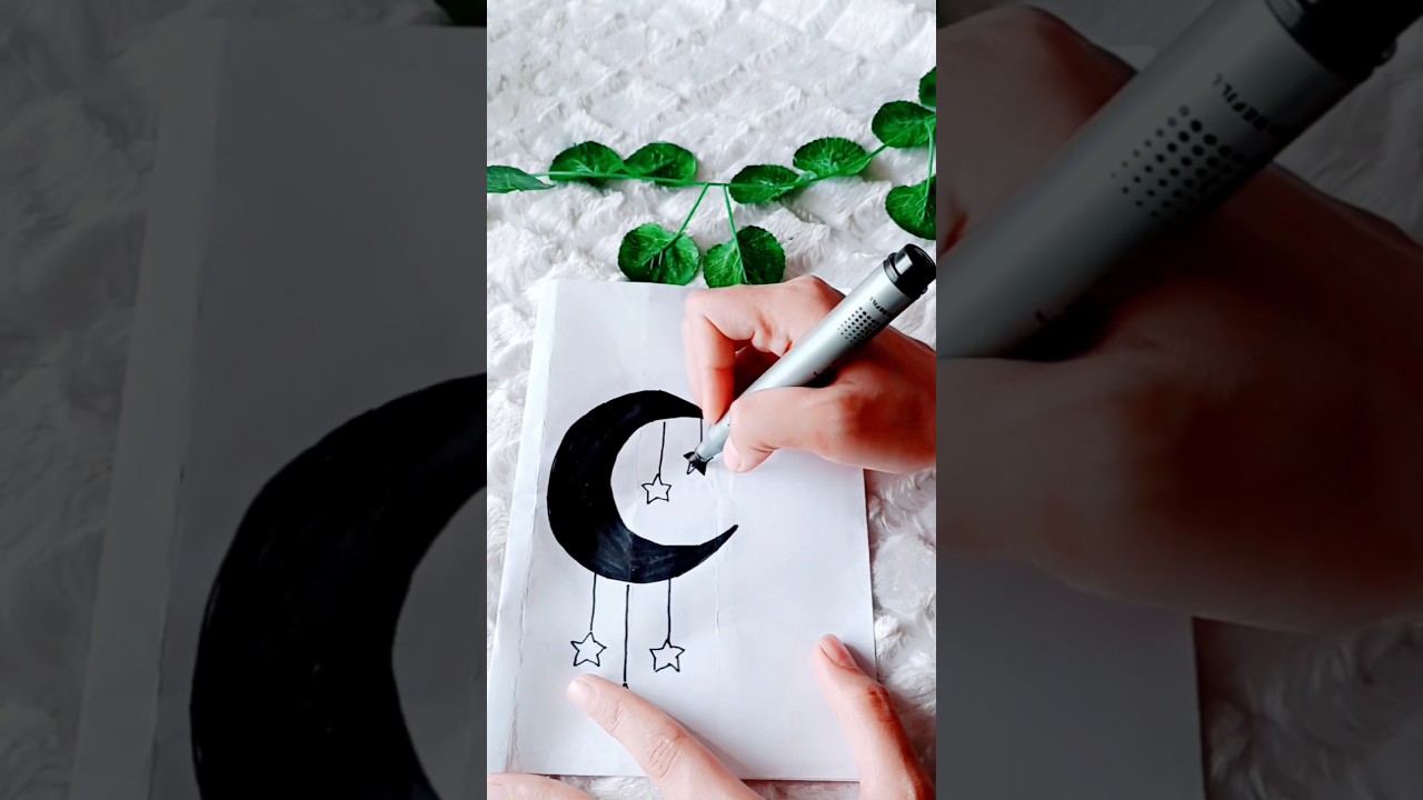 Eid Mubarak Card Easy | moon and stars #eidmubarak #eidcards #eidcardmaking #youtubeshorts #shorts