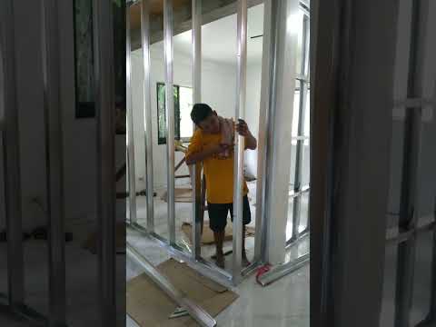 partition#short#metal stud#installation of wall partition