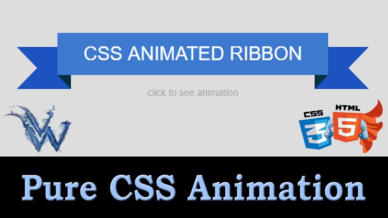 CSS3 Animated Ribbon | Pure Css Animation | Learn html By Amazing Techno Tutorials