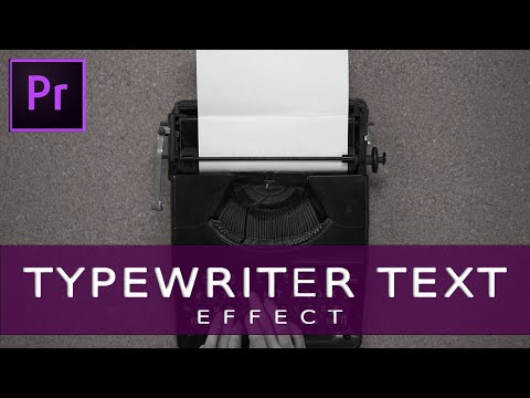 Adobe Premiere Pro Cc Tutorial: Typewriter Text Effect
